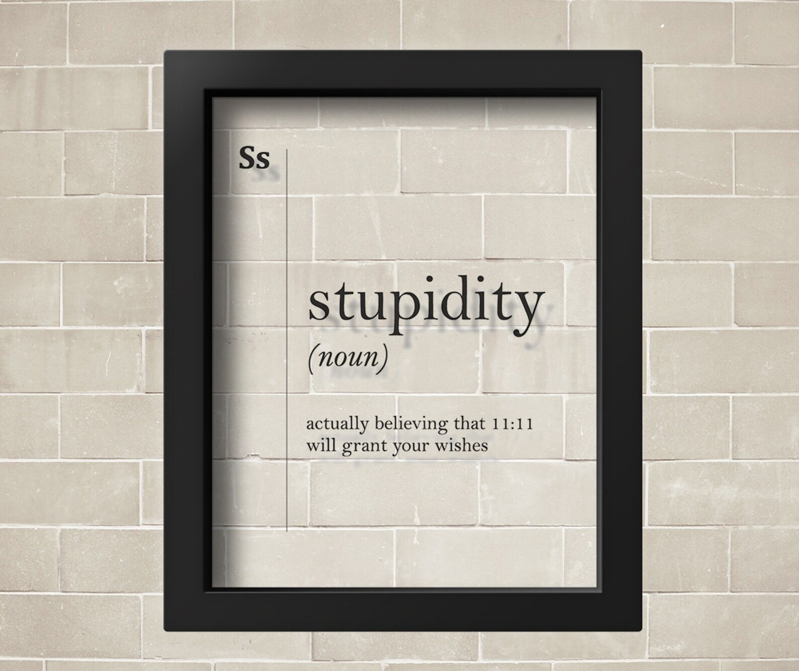 TRANSPARENT Stupidity Definition Print Dorm College Decor Friend Gift ...