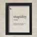 TRANSPARENT Stupidity Definition Print Dorm College Decor Friend Gift ...