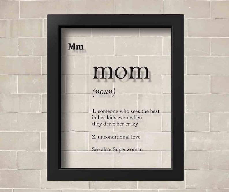 TRANSPARENT Mom Definition Print Mother Gift Mothers Day Gifts Parents ...