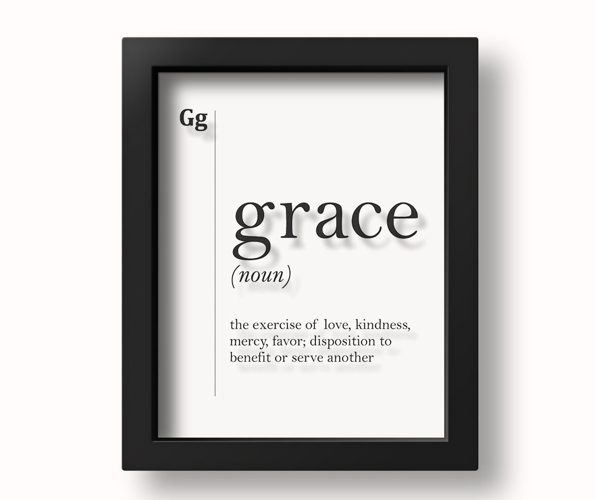 TRANSPARENT Grace Definition Grace Print Grace Art Modern Print ...