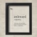 TRANSPARENT Awkward Definition Print Gift for Friend Dorm Wall - Etsy