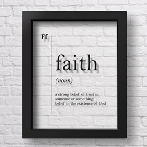 TRANSPARENT Faith Definition Faith Print Faith Art Modern Print ...