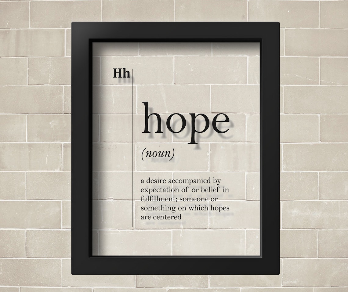 TRANSPARENT Hope Definition Hope Print Hope Wall Art Modern - Etsy