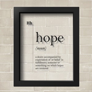 TRANSPARENT Hope Definition Hope Print Hope Wall Art Modern Print ...