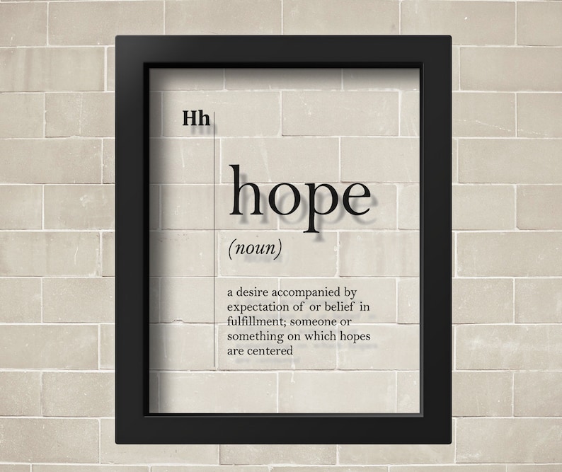 TRANSPARENT Hope Definition Hope Print Hope Wall Art Modern - Etsy