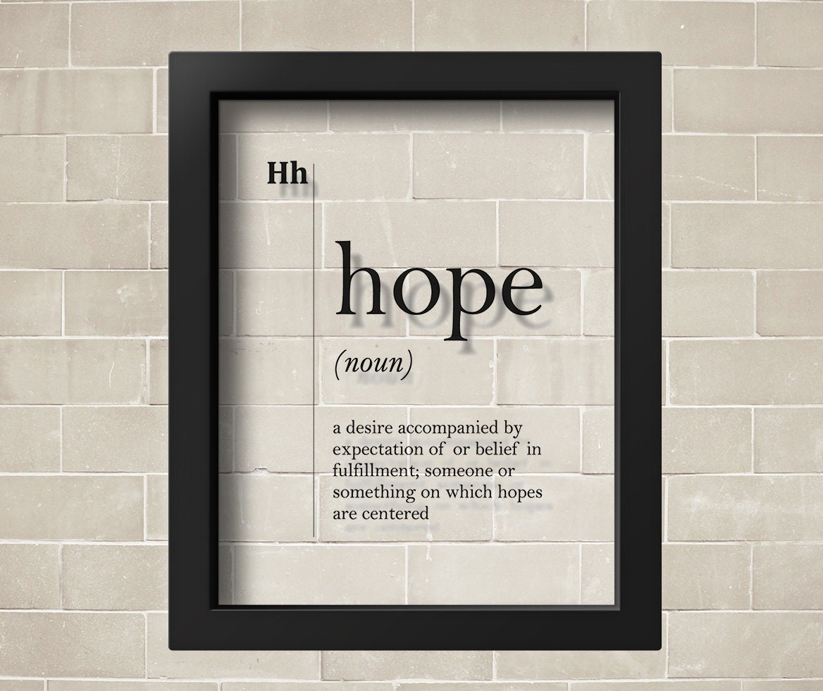 TRANSPARENT Hope Definition Hope Print Hope Wall Art Modern - Etsy