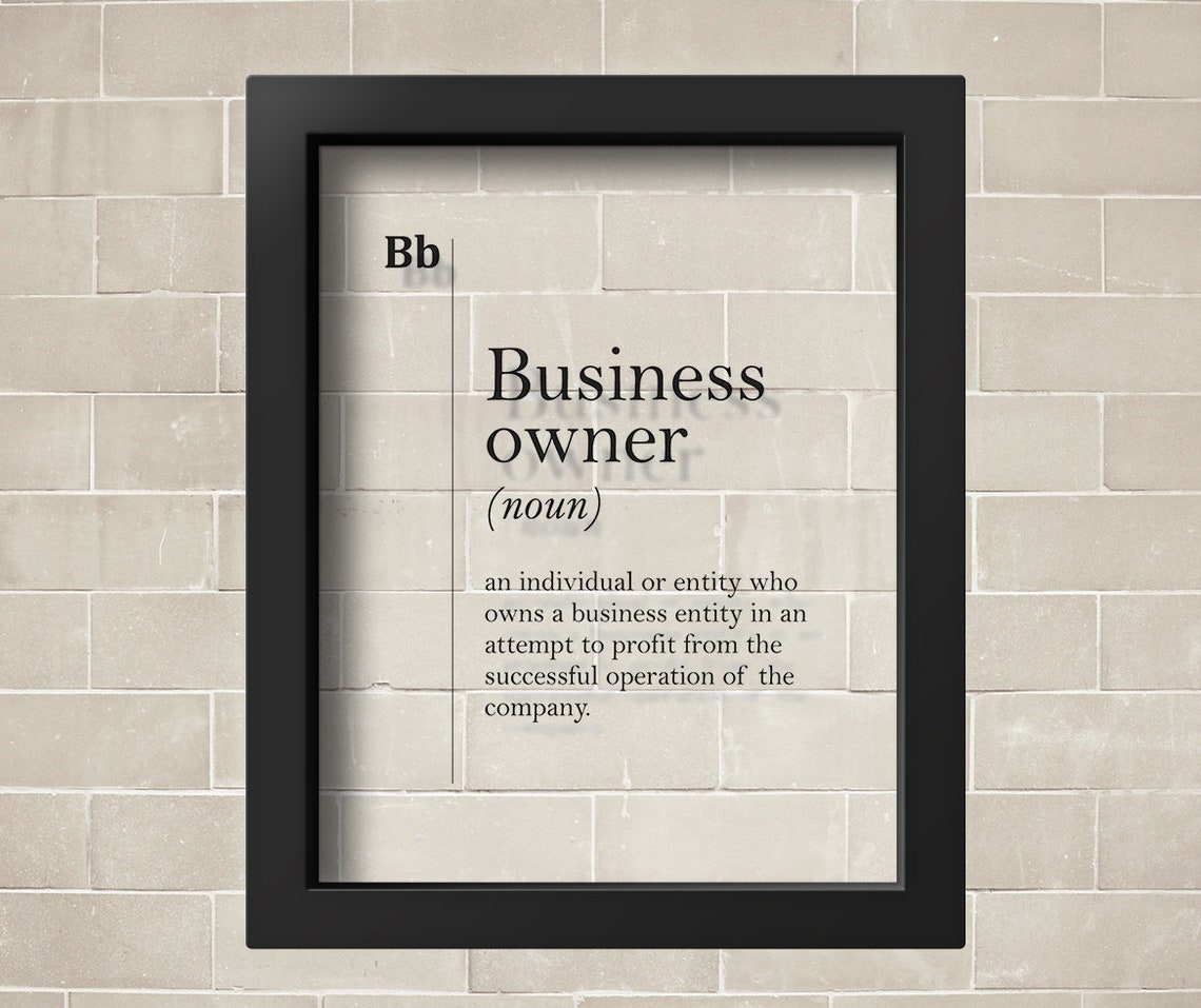 TRANSPARENT Business Owner Definition Poster Businessman - Etsy