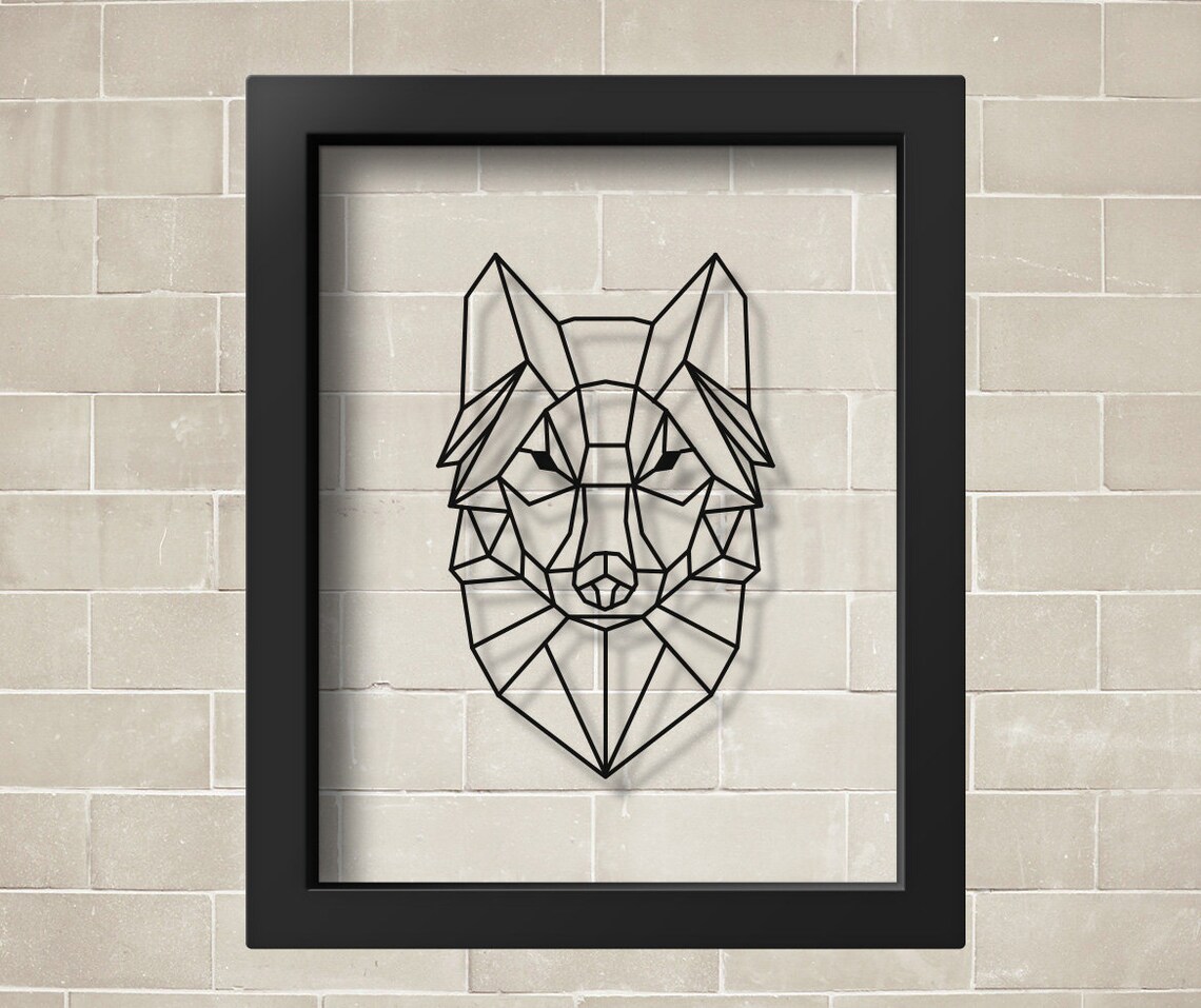 TRANSPARENT Abstract Wolf Poster, Geometric Wall Art, Wolf Print ...