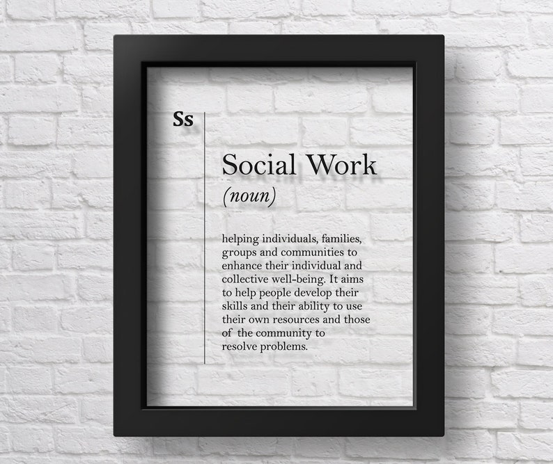 TRANSPARENT Social Work Definition Print Social Worker Gift Coworker ...
