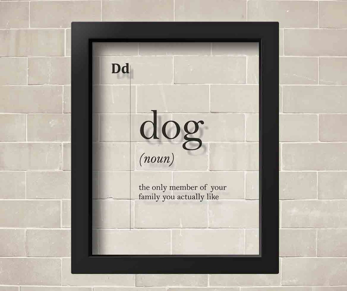 TRANSPARENT Dog Funny Definition Print Dog Owner Gift Dog Lover Gift ...