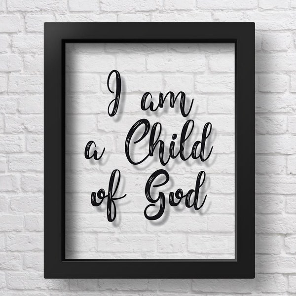 I Am an Child of God Poster - Etsy