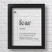 TRANSPARENT Fear Definition Fear Print Modern Print Student Gift ...