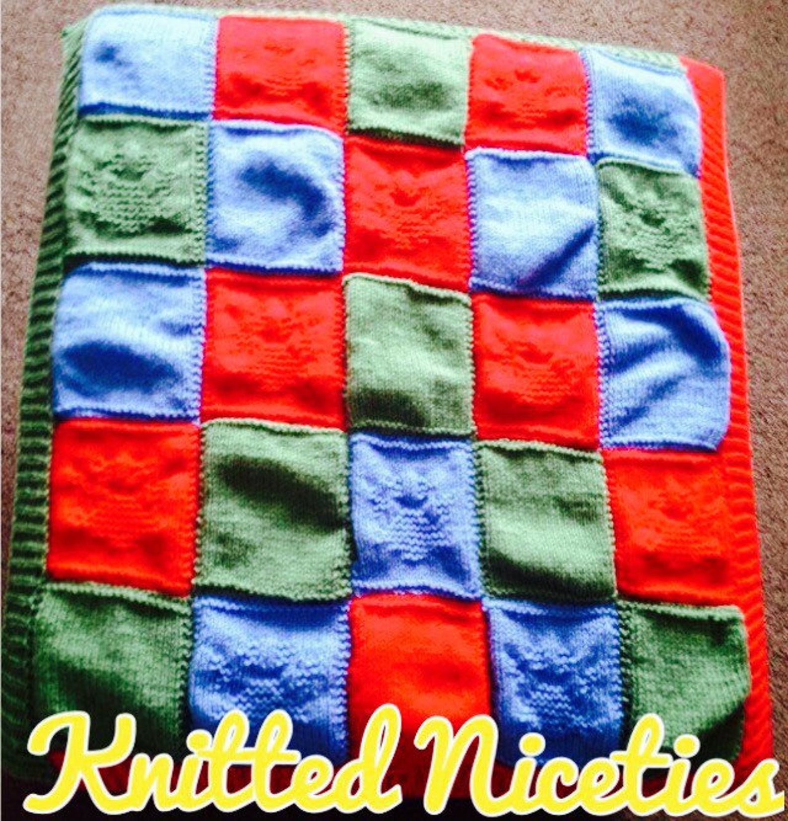 Hand Knitted Paw Print Blanket, Pet Bedding - Etsy UK