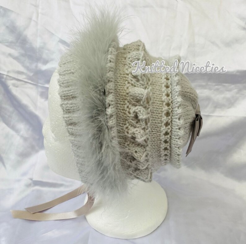 Fluffy Baby Girl's Bonnet Hand Knitted Baby Clothing - Etsy UK