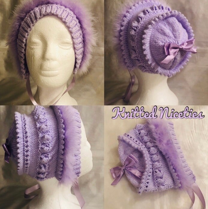 Fluffy Baby Girl's Bonnet Hand Knitted Baby Clothing - Etsy UK