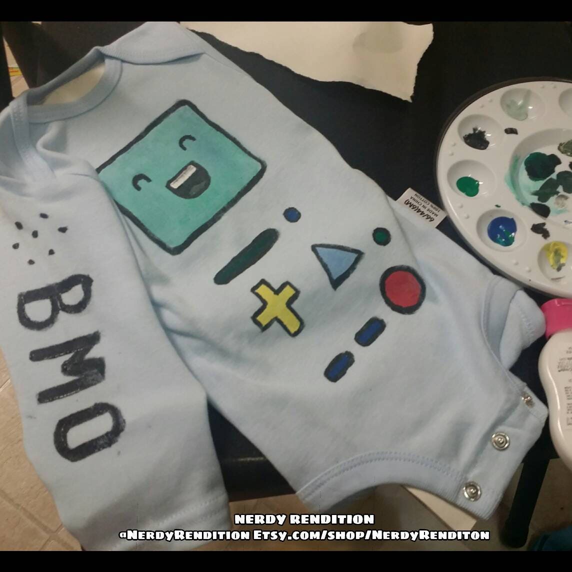 Adventure Time BMO Hand Painted Baby Long Sleeve Onesie Costume - Etsy
