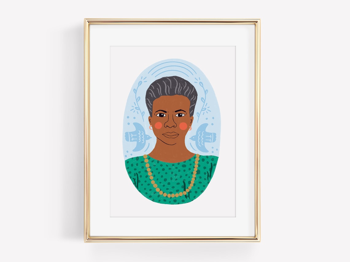 Maya Angelou Art Print, Maya Angelou Wall Art, 8x10, 11x14, Historical ...