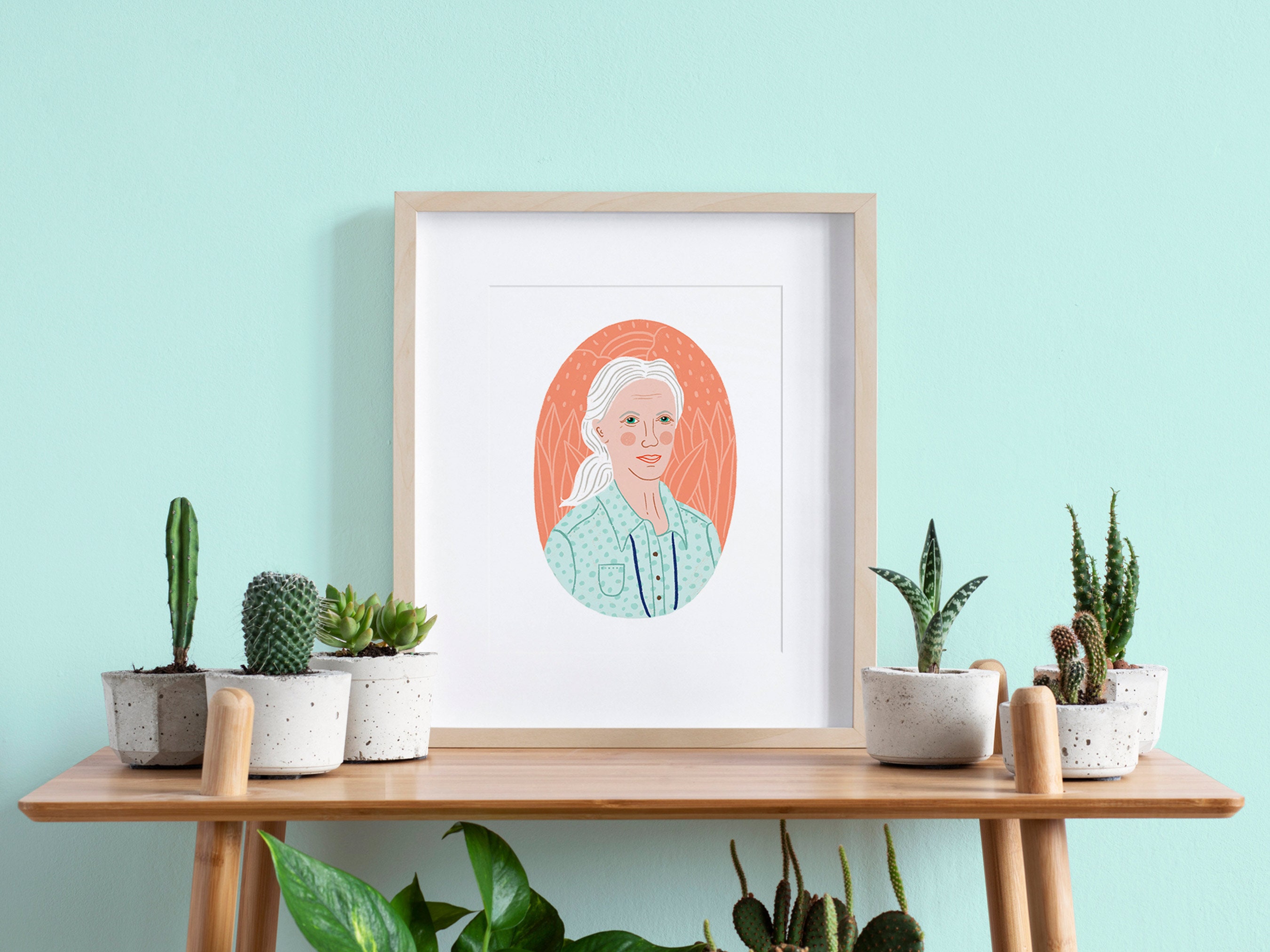 Jane Goodall Art Print, Feminist Wall Art, 8x10, 11x14, Historical ...