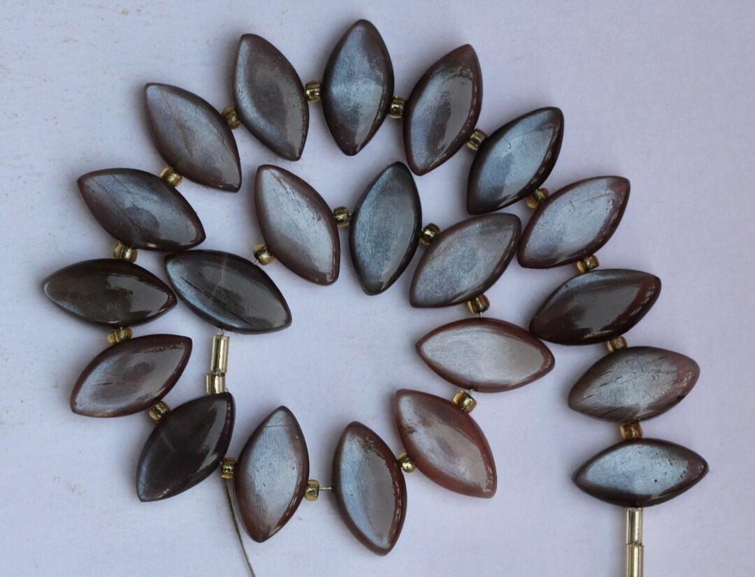Natural 10 Piece Faceted Coffee MOONSTONE Marquise Briolette Gemstone ...