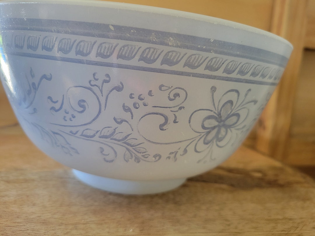 Pyrex Brittany Blue Flower Bowl #478 - Etsy