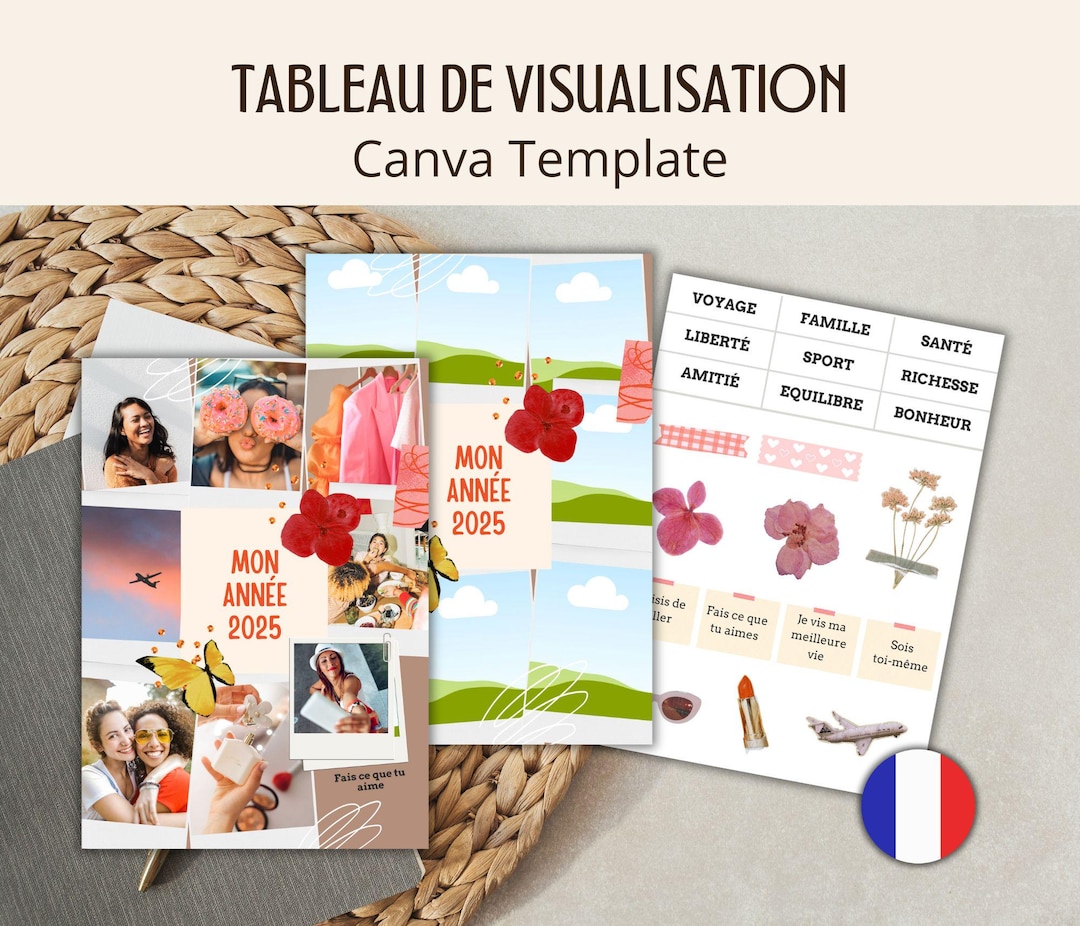 Template Visualization Board in French, Personal Development, Vision ...