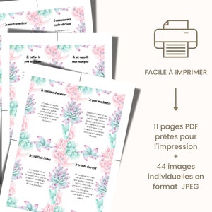 Positive Affirmations Card in French to Print, Visualization Board ...