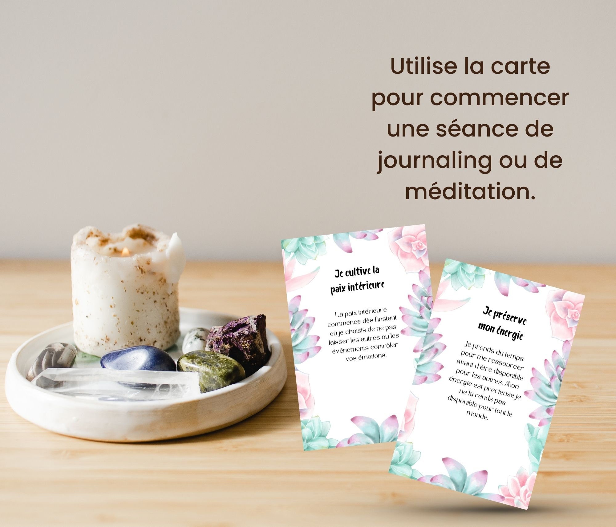 Positive Affirmations Card in French to Print, Visualization Board ...