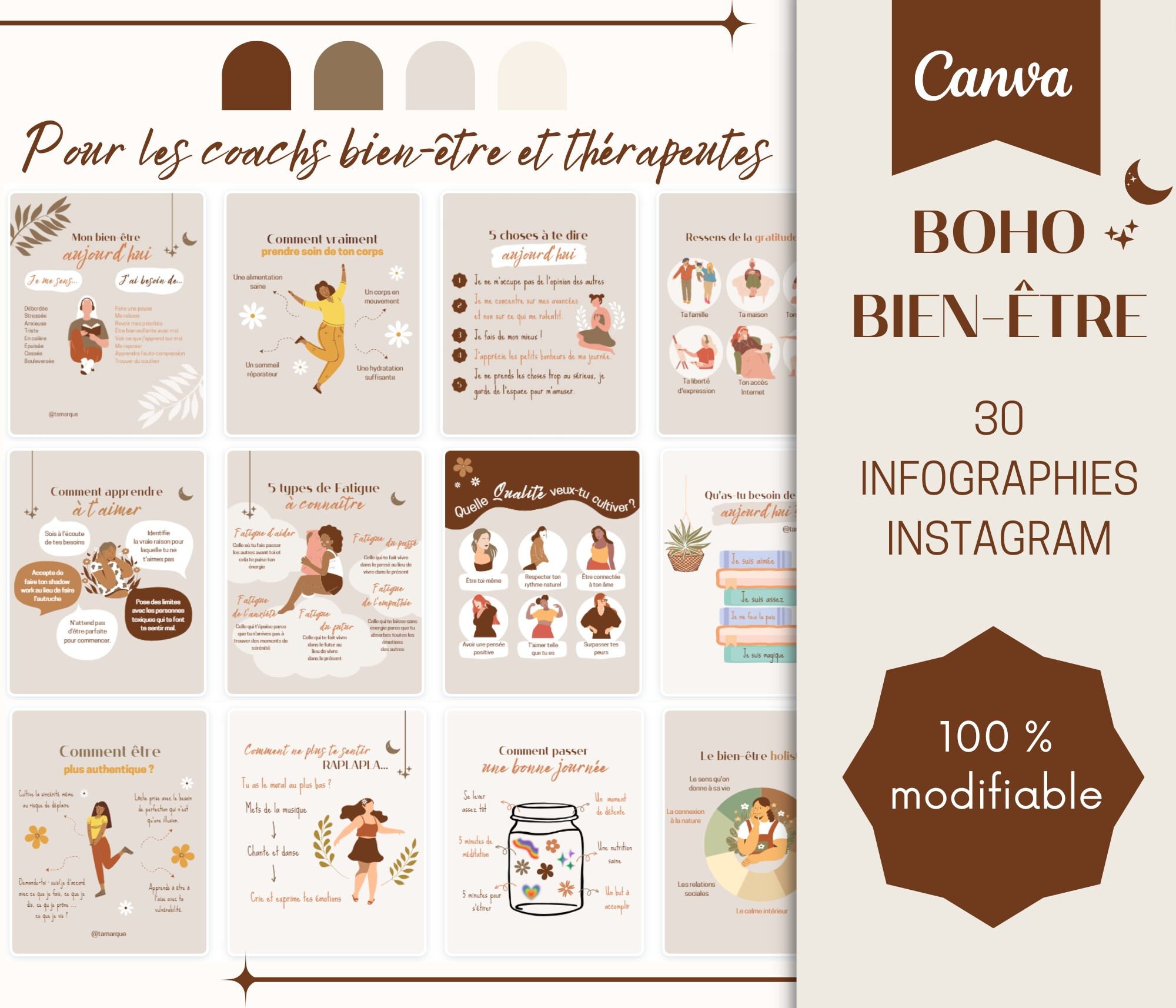 Instagram Coach Template, French Instagram Template, French Well-being ...
