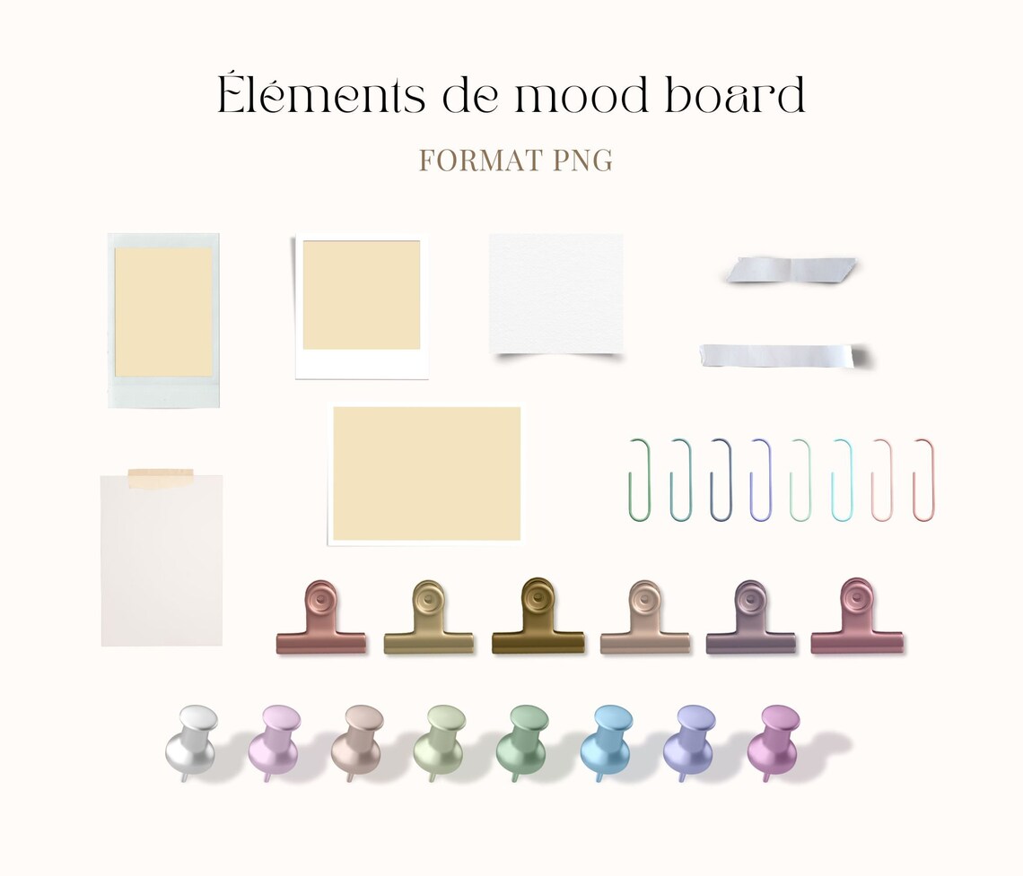 French Vision Board Kit, Boho Theme Vision Board Digital, Computer ...