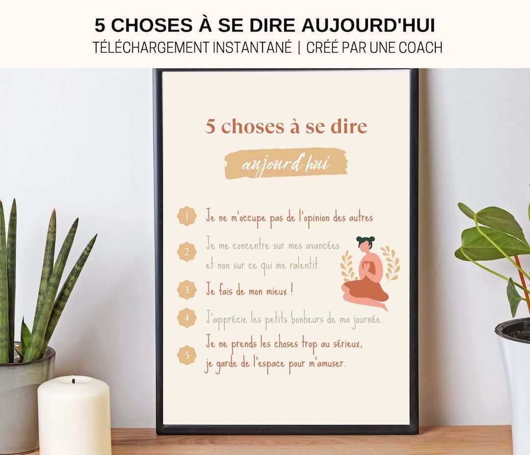 Affiche bien-être en français à imprimer, Affiche Santé mentale, Poster ...