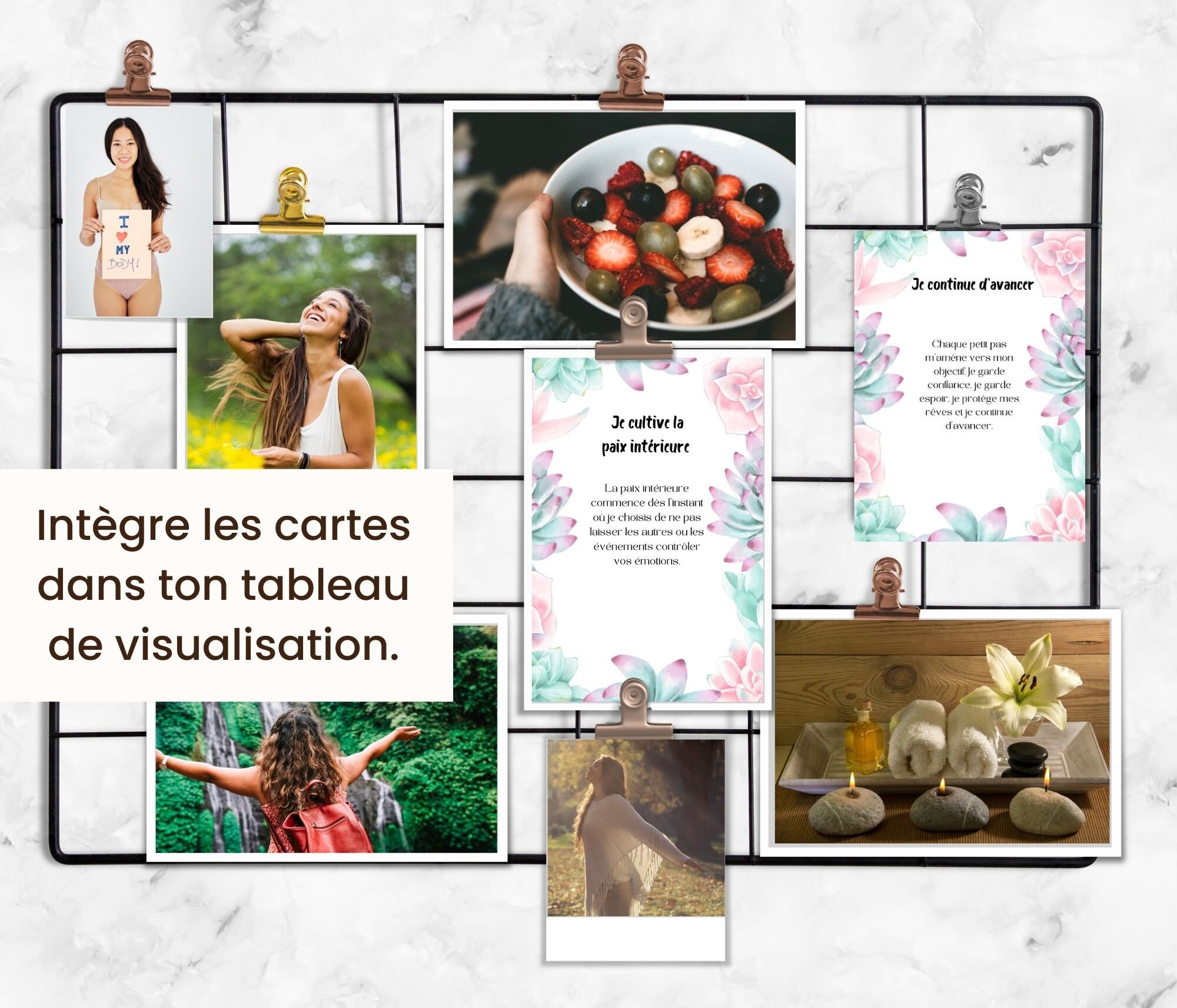 Positive Affirmations Card in French to Print, Visualization Board ...