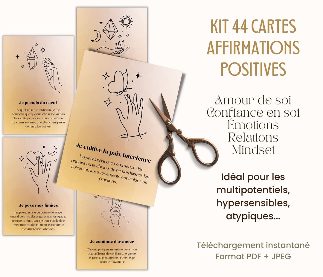 Carte affirmations positives en français à imprimer, Tableau de ...