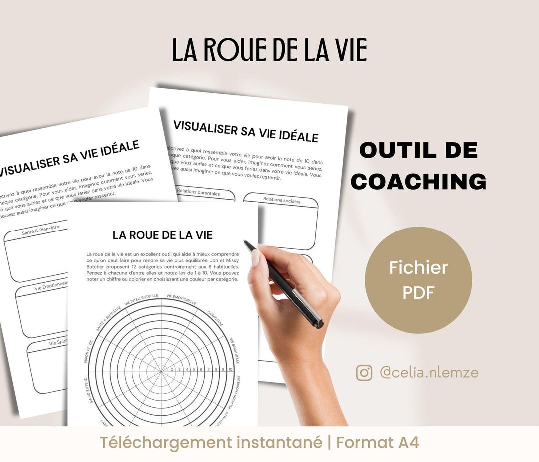 Outil de coaching français, La Roue de la Vie, Feuille d'exercices pour ...
