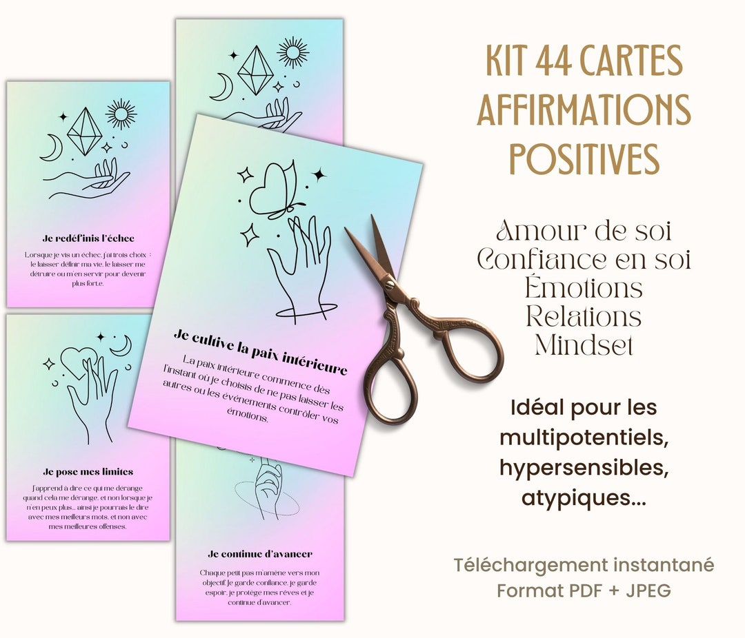 Positive Affirmations Card in French to Print, Visualization Board ...