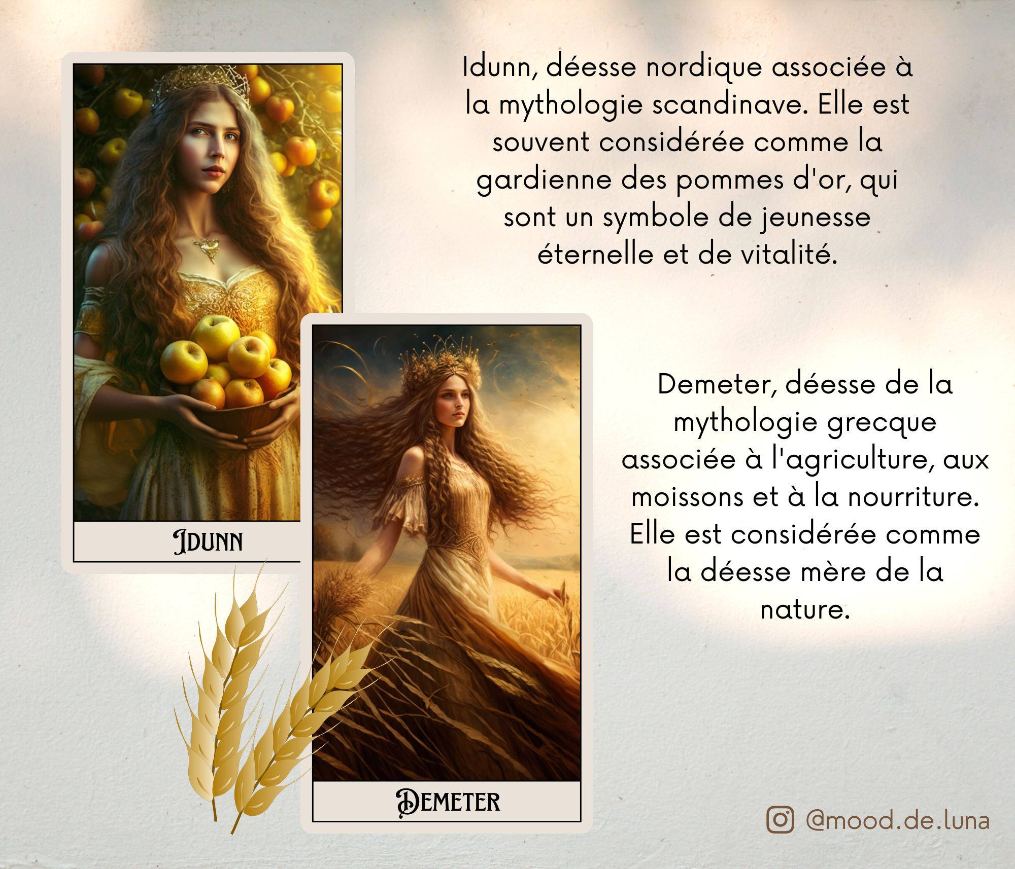 Printable Altar Cards for Witch, Goddess Persephone, Demeter, Idunn ...