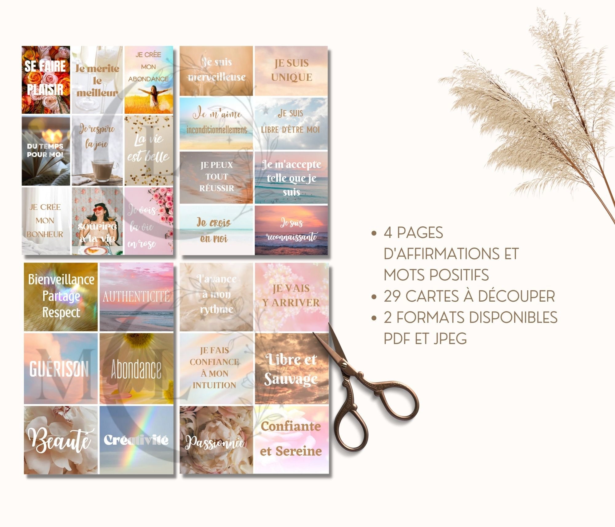 Visualization Table in French Positive Affirmations Card to Print, Law ...