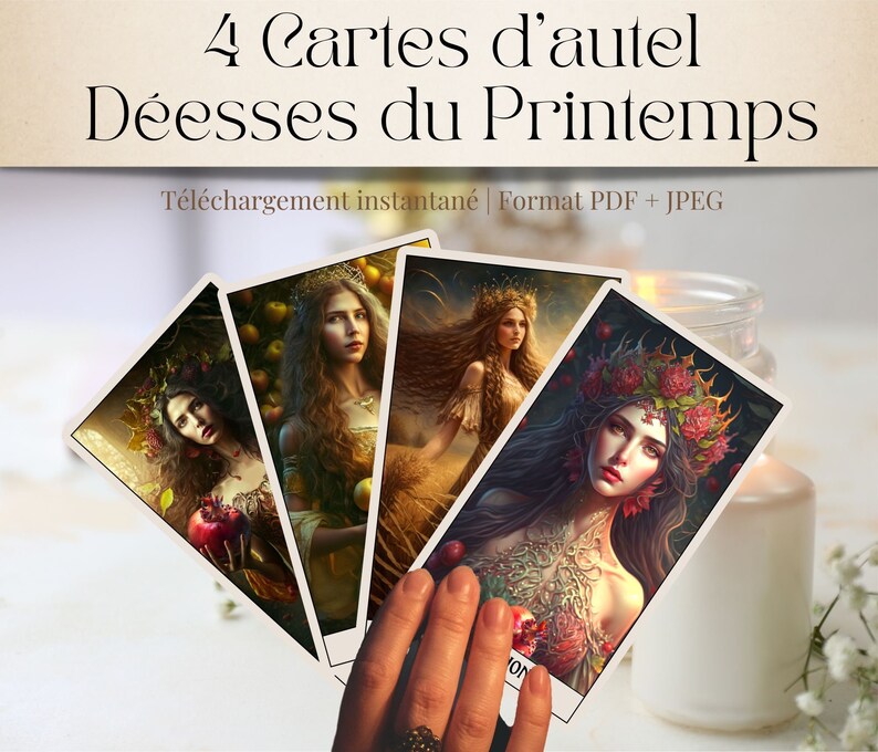 Printable Altar Cards for Witch, Goddess Persephone, Demeter, Idunn Sabbat Ostara, Wicca ...