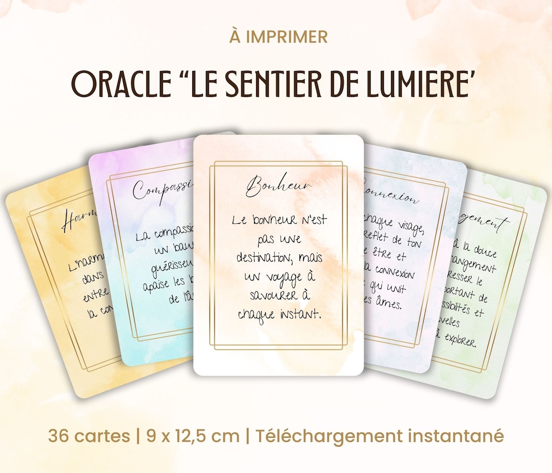 Oracle Card in French, Printable Oracle, PDF Guidance Cards - Etsy