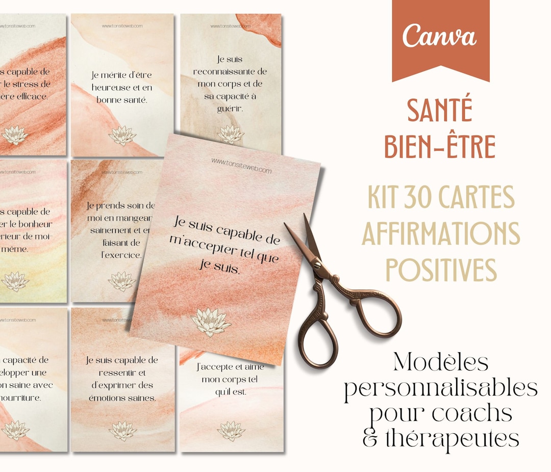 Positive Affirmations Card Templates for Coach, Wellness Canva ...