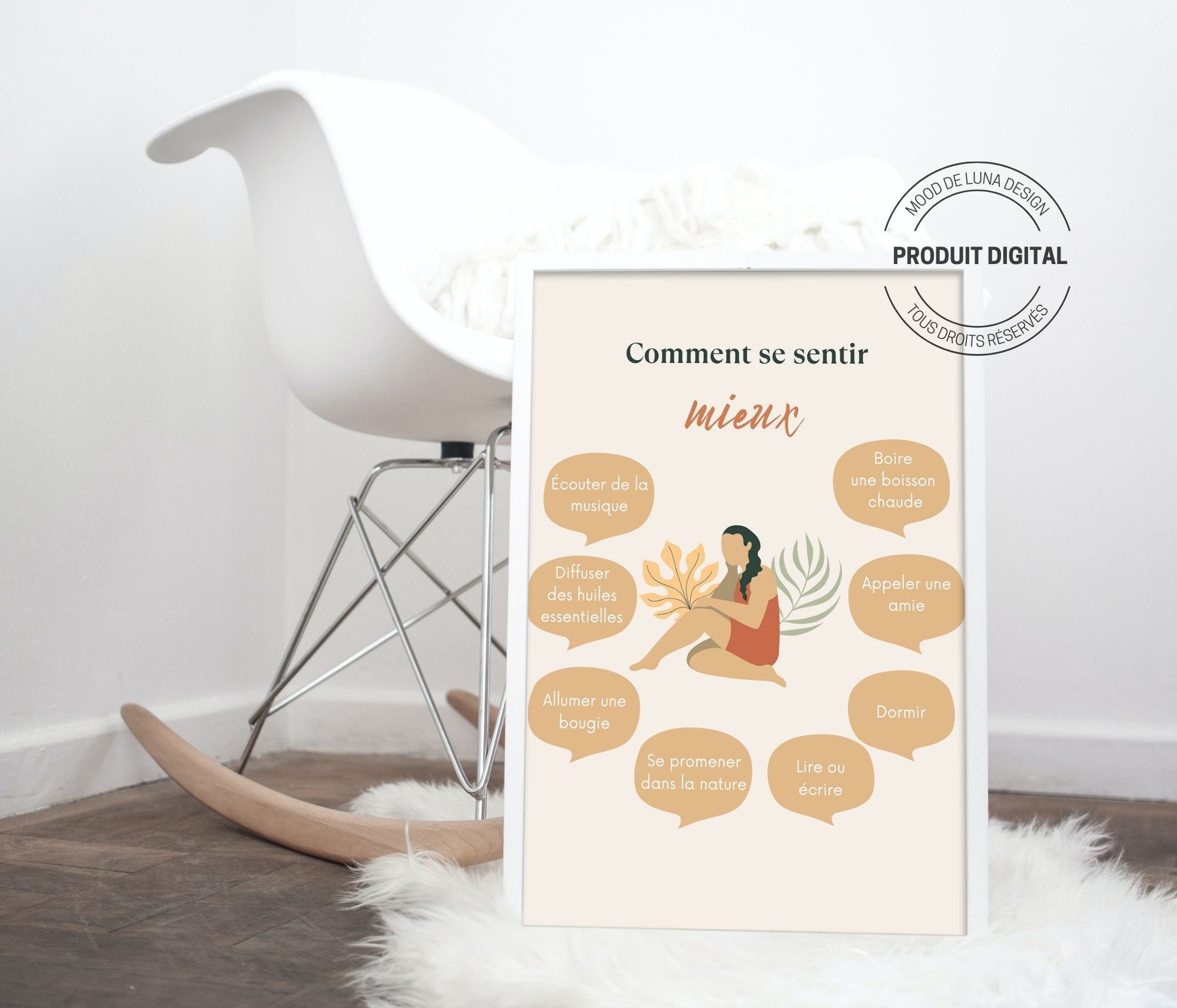 Wellness Poster in French to Print, Mental Health Poster, Poster, Print ...