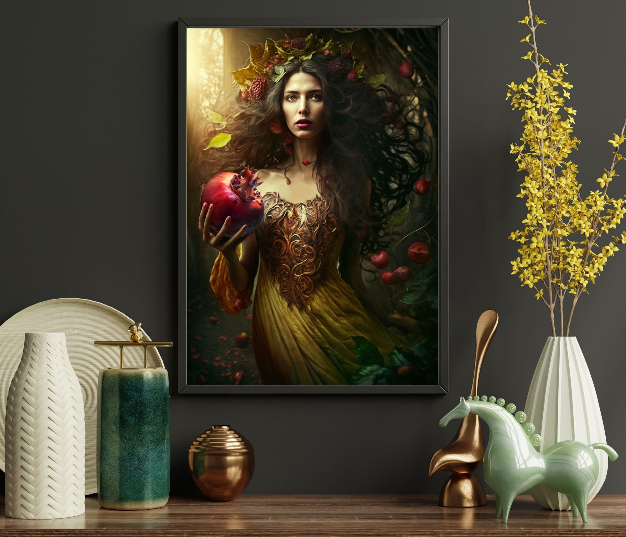 Goddess Persephone Printable Poster, Pagan Art Print, Wiccan Poster ...