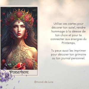 Printable Altar Cards for Witch, Goddess Persephone, Demeter, Idunn ...