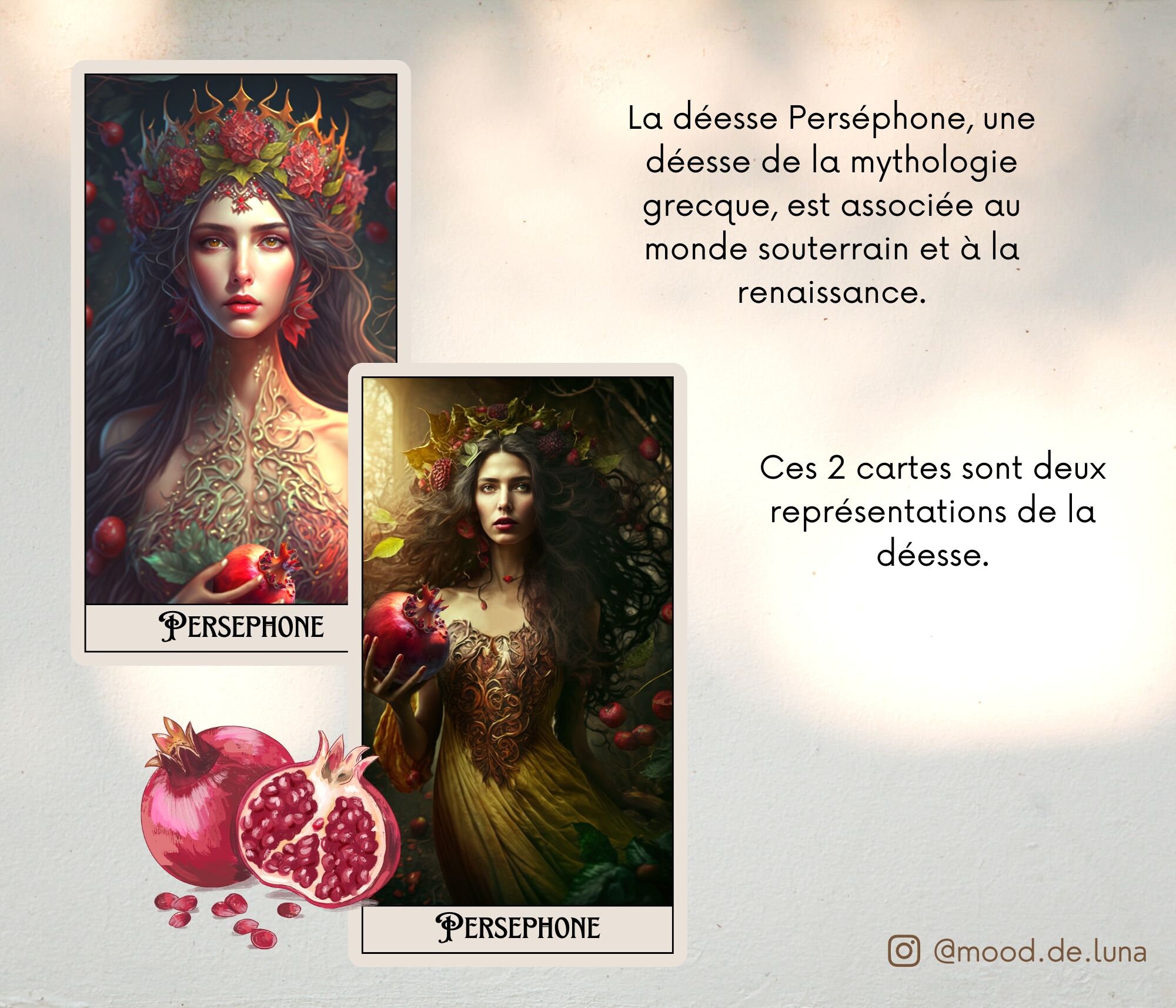 Printable Altar Cards for Witch, Goddess Persephone, Demeter, Idunn ...