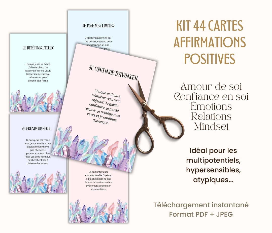 Positive Affirmations Card in French to Print, Visualization Board ...
