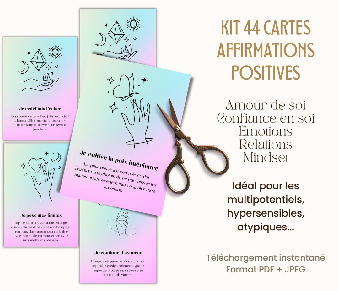 Positive Affirmations Card in French to Print, Visualization Board ...