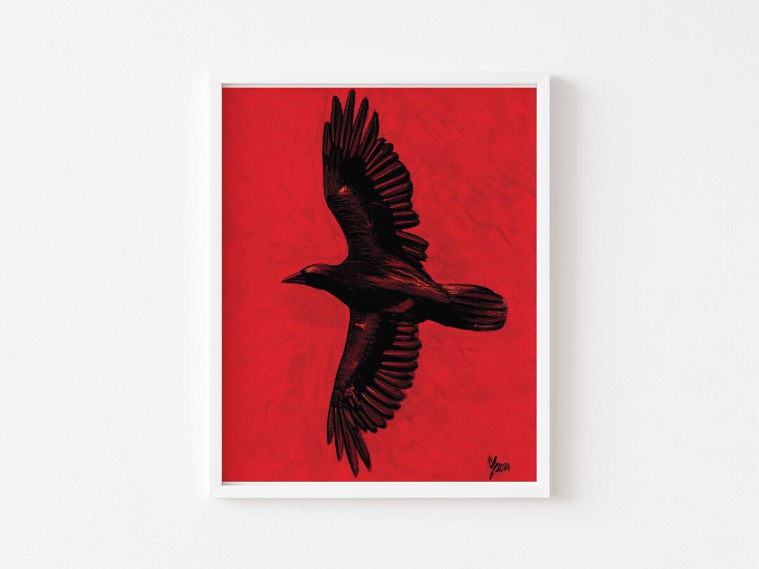 Gothic Raven, Raven Print, Witchy Art, Witchy Decor, Goth Decor, Dark ...