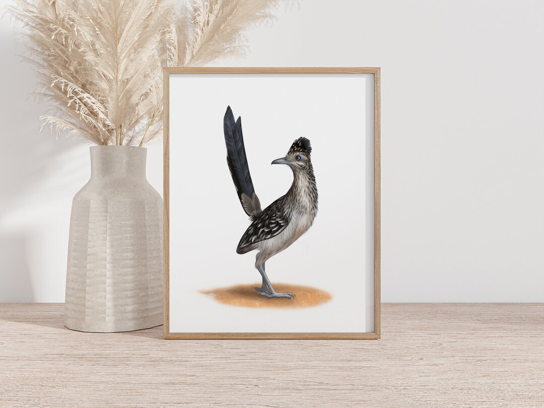 Roadrunner Art Print - Western Art, Vintage Western Decor, Southwestern ...