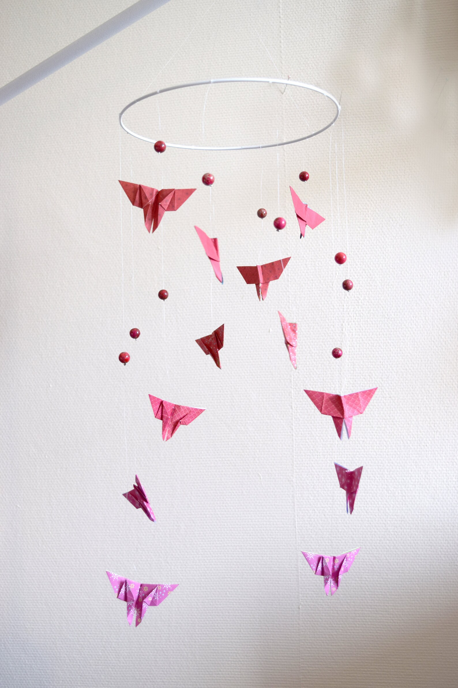 Mobile Origami Moth Red Interior Decoration - Etsy
