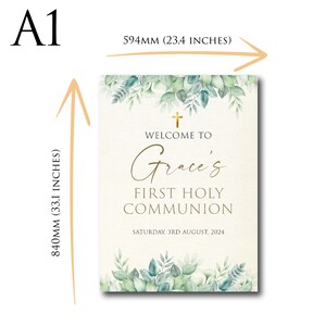 Personalised First Holy Communion Welcome Sign FHC001 Physical Print or ...