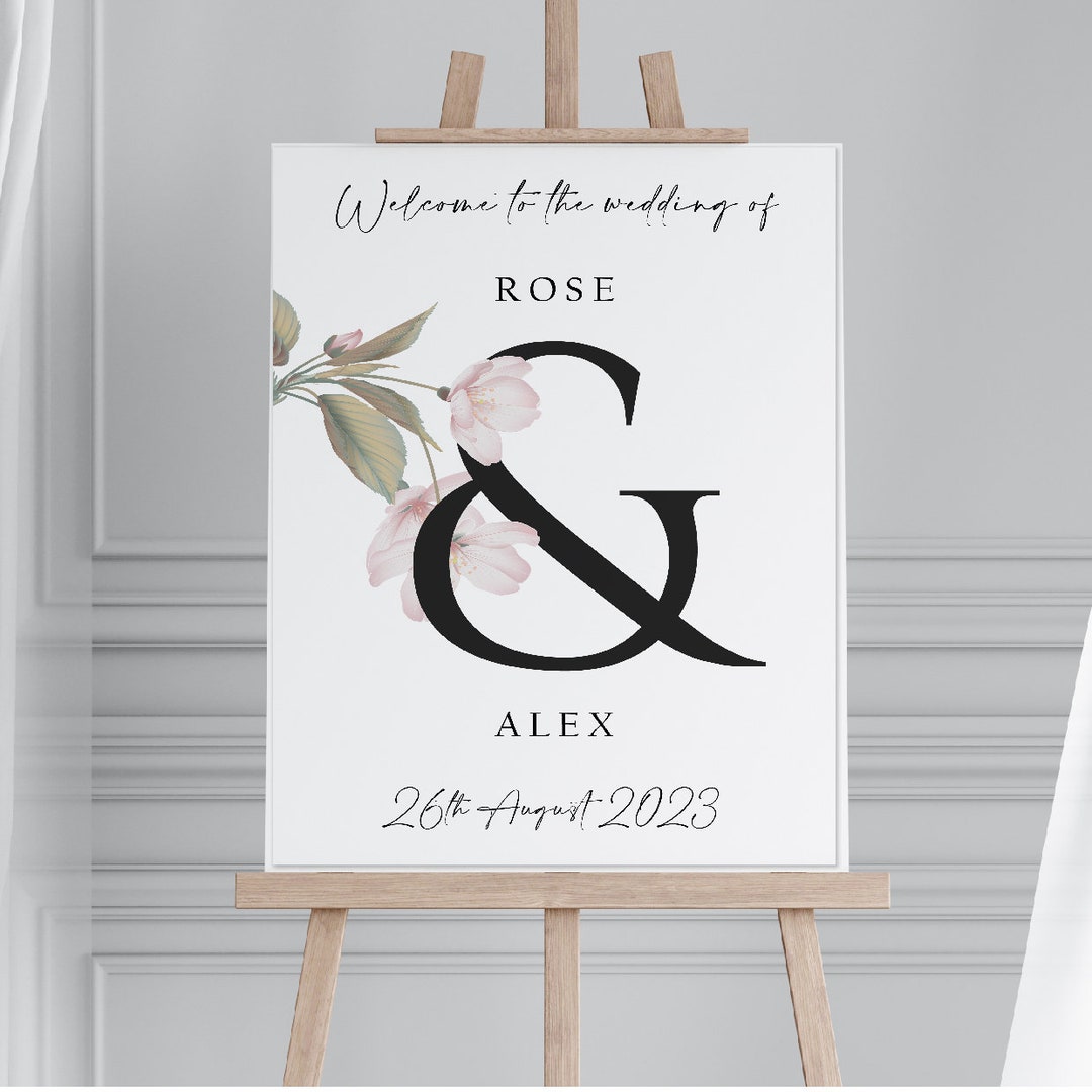 Personalised Wedding Welcome Sign TLPCW011 Physical or Digital, A1 or ...